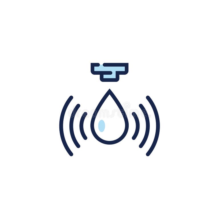 Water Sensor Vector Icon. Water Flow Drop Control Sensor Logo Design ...