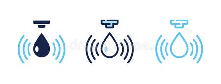 Water Sensor Vector Icon. Water Flow Drop Control Sensor Logo Design ...