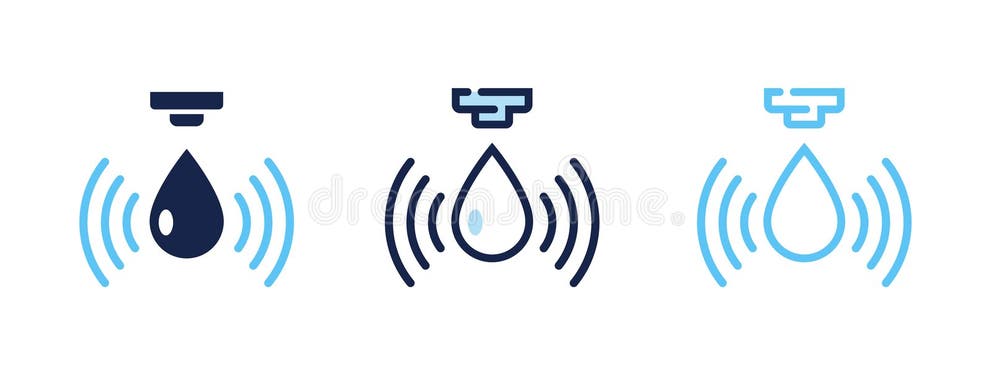 Water Sensor Vector Icon. Water Flow Drop Control Sensor Logo Design ...