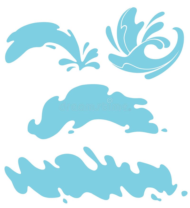 Water Set Shapes, Abstract Illustration Stock Vector - Illustration of ...
