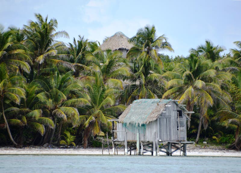Water Shack 2nd View Ambergris Cay in Belize Stock Image - Image of ...