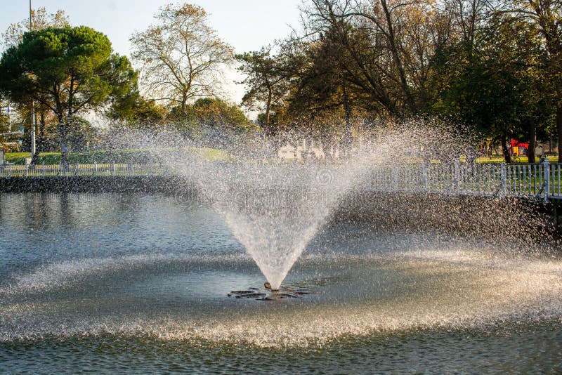 Water Shooting from Water Fountain Jets Stock Image - Image of park ...