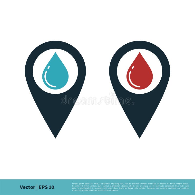Water Sign Point Map Icon Vector Logo Template Illustration Design ...