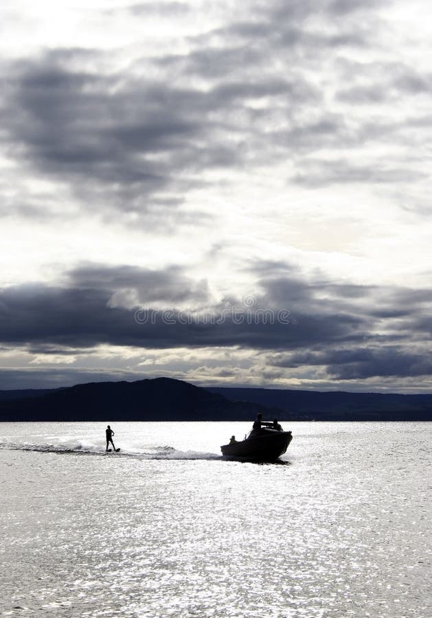 Water Skiing 2 stock photo. Image of evening, boat, lake - 881846