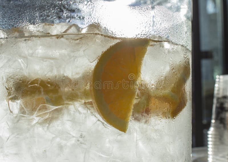 Water with sliced Lemons stock photo. Image of quenching - 69550130