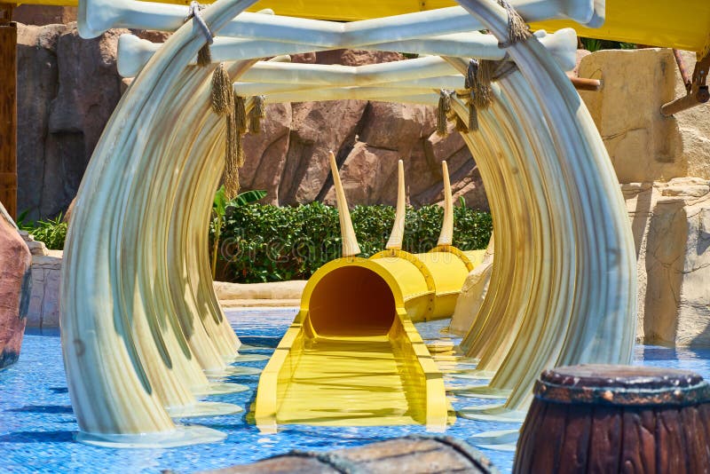 Water slide of a hotel stock photo. Image of slide, architecture ...