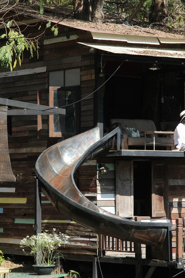 Abandoned Old Water Slide in the Park Stock Image - Image of slide ...