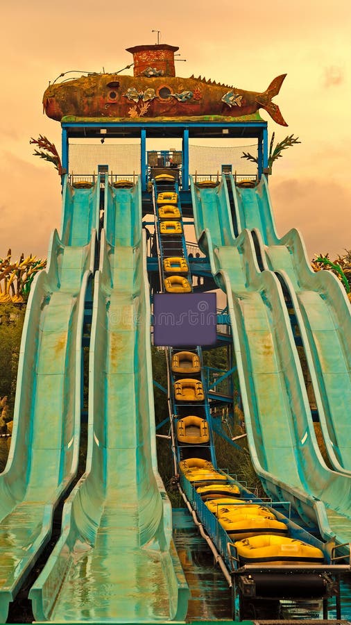 Water slide ride stock image. Image of amusement, early - 16548011