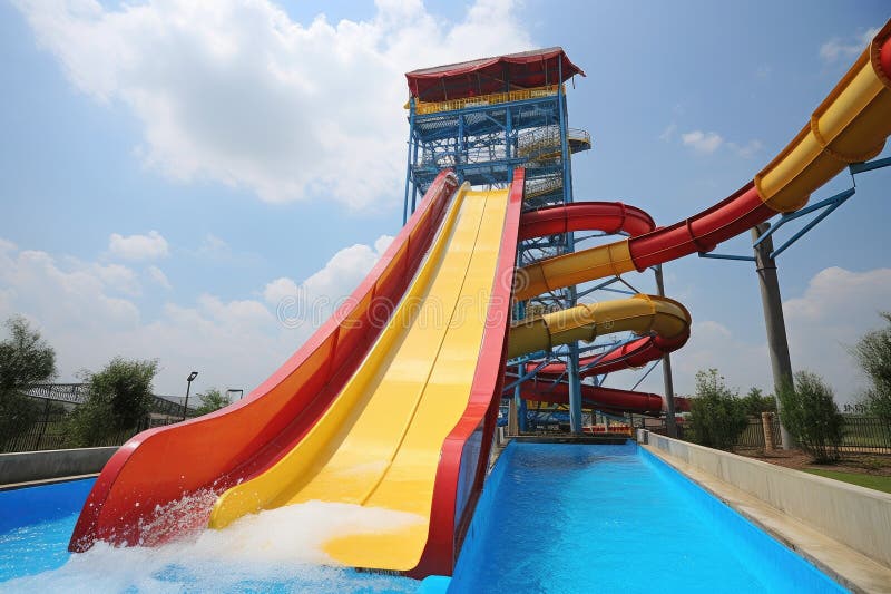 Water Slide with Steep Drop and Fast Acceleration, Bringing Thrill To ...