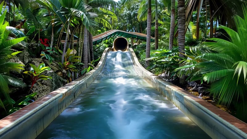 A Water Slide with a Steep Drop Resembling the Sudden Decrease in ...