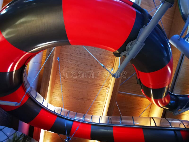Water Slides Indoor the Curved Side Stock Photo - Image of design ...