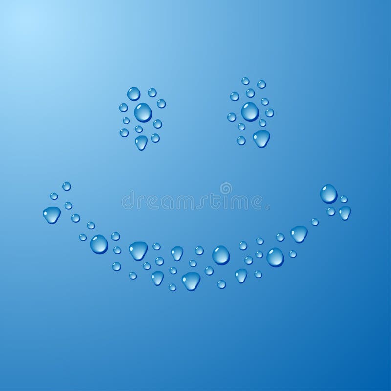 Smiley Water Drop. Vector Icon Stock Vector - Illustration of eyes ...