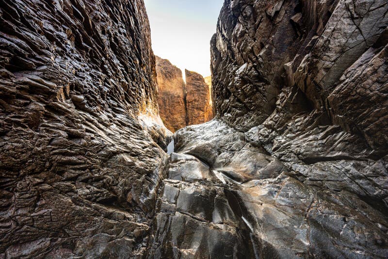 Water Smoothed Rock Lines the Chute at the Window Stock Photo - Image ...