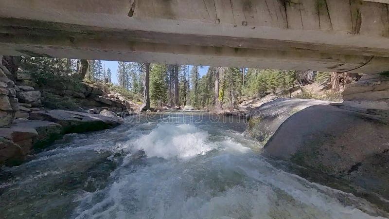 Water in Snow Creek Flows Under Bridge Stock Video - Video of national ...