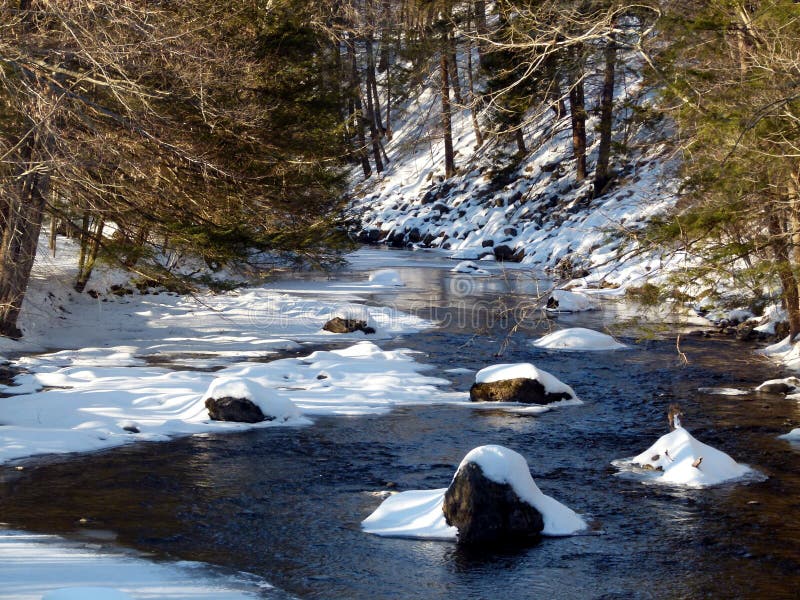 Water, Snow, Stream, Nature Stock Photo - Image of stream, freezing ...