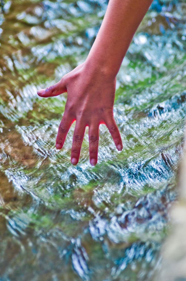 Hand Touching Water, Source of Life Stock Photo - Image of human ...