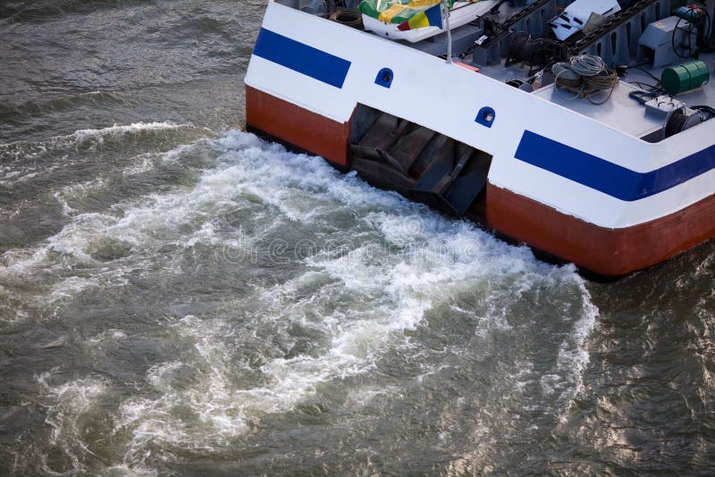 Water Spalshes Behind a Ship Stock Photo - Image of cruise, leaving ...