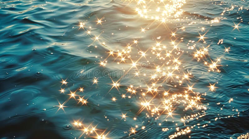 The Water is Sparkling with Light and the Sun is Shining on it Stock ...