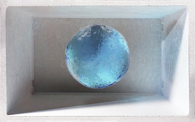 Water Sphere Levitating Inside a Clear Container Stock Photo - Image of ...