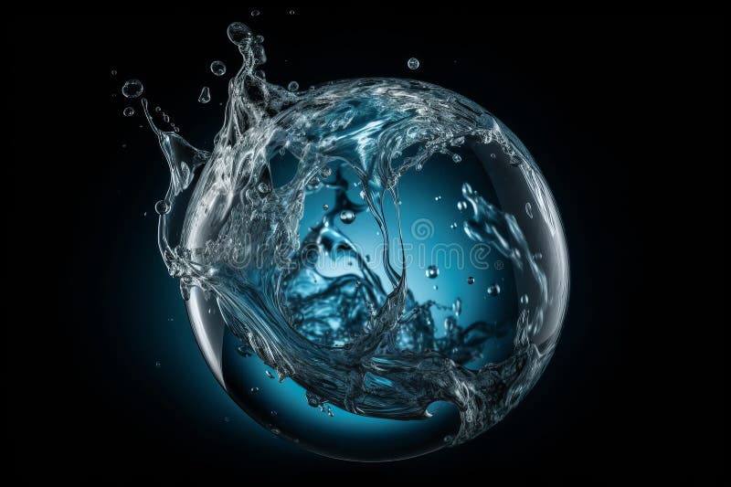 Water Sphere Shape Liquid. Generate Ai Stock Illustration ...