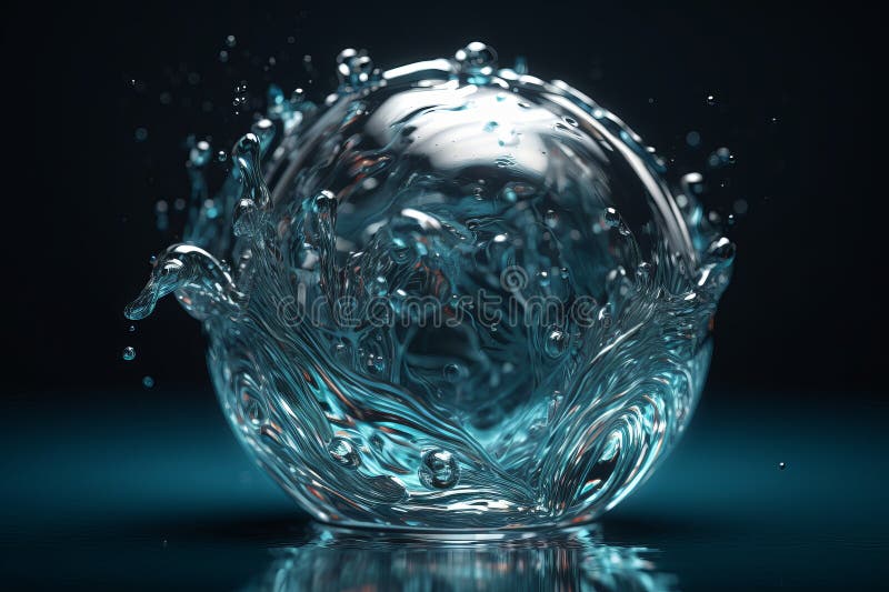 Water Sphere Shape Splash. Generate Ai Stock Illustration ...