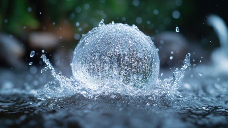 Water Sphere Splash stock photo. Image of closeup, dynamic - 363925736