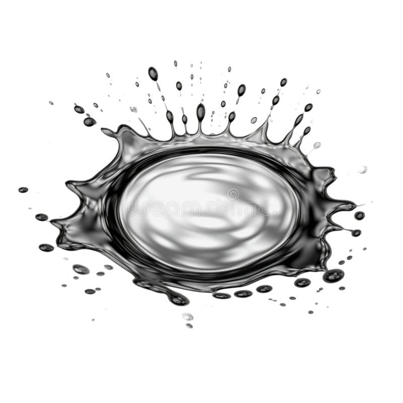 Water Spill Puddle Droplets Isolated on White Background Stock ...