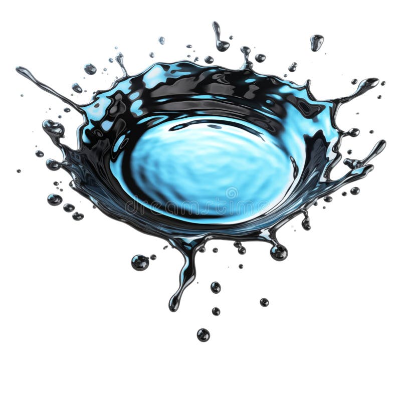 Water Spill Puddle Droplets Isolated on White Background Stock ...