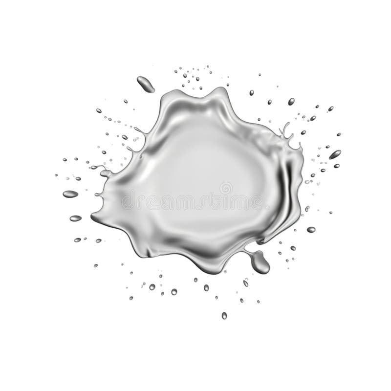 Water Spill Puddle Droplets Isolated on White Background Stock ...