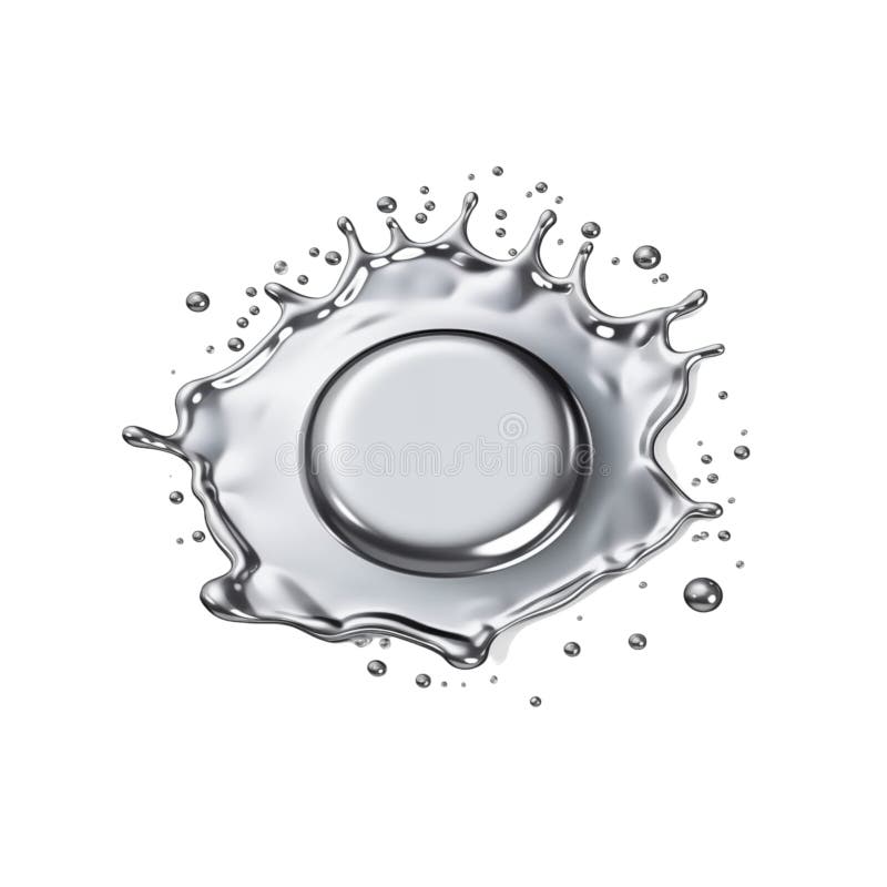 Water Spill Puddle Droplets Isolated on White Background Stock ...