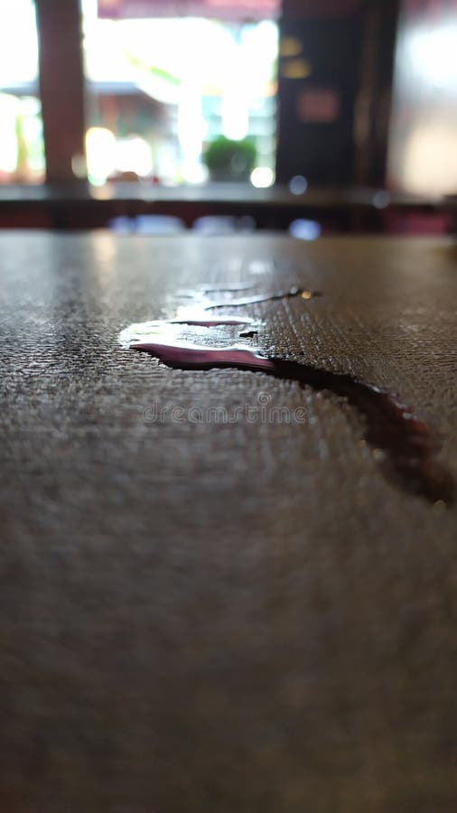 Water Spills on the Dining Table Stock Image - Image of table, water ...