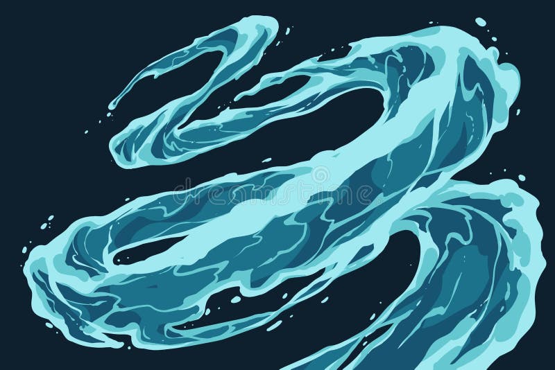 Water Spiral Splash in Flat Style Stock Vector - Illustration of flow ...