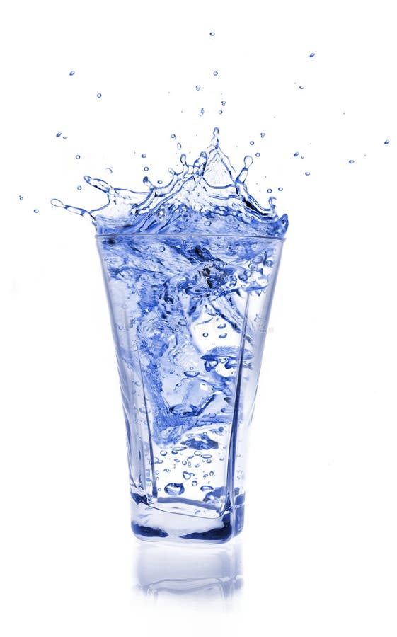 Ice Splashing in Cup of Water Stock Photo - Image of dynamic, spout ...
