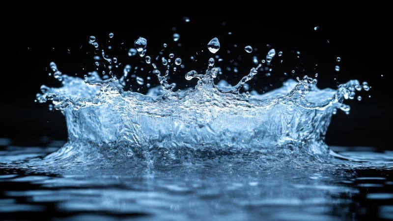 Water Splash Against Black Background Stock Photo - Image of macro ...