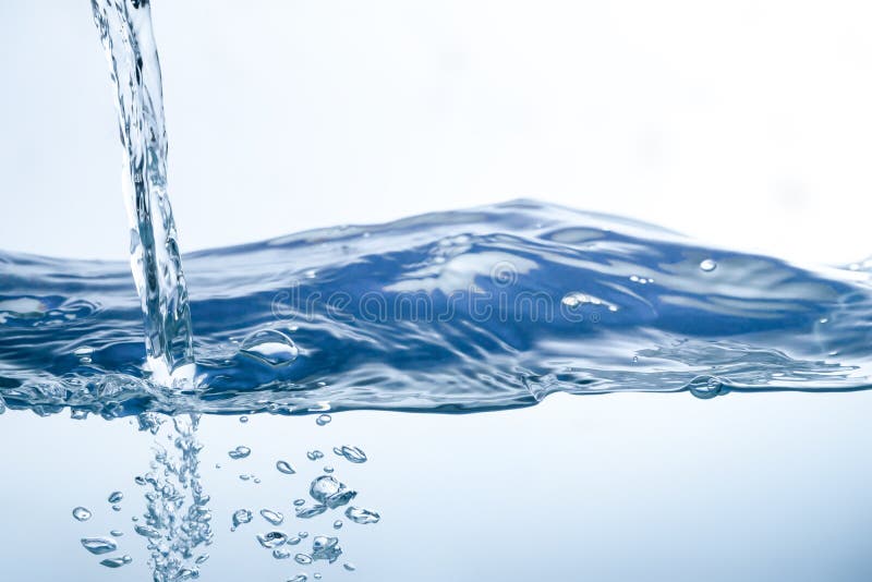 Water Splash, Aqua Flowing in Waves and Creating Bubbles, Drops on the ...