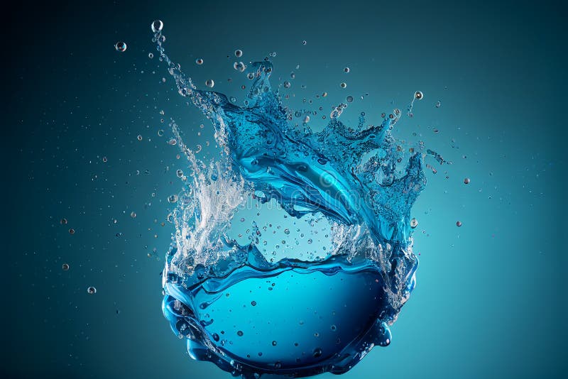 Water Splash Background. Blue Liquid Clean Abstract Wave Water Stock ...