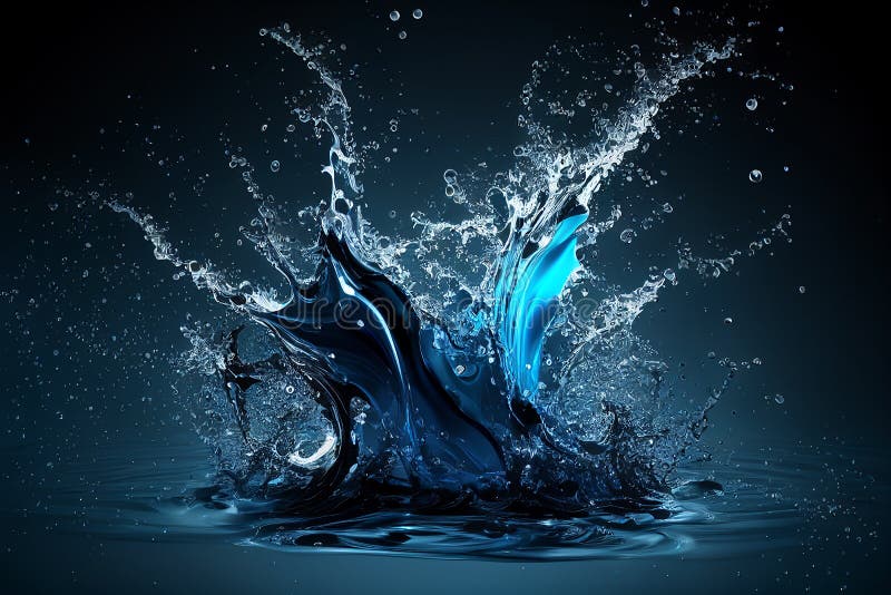 Water Splash Background. Blue Liquid Clean Abstract Wave Water Stock ...
