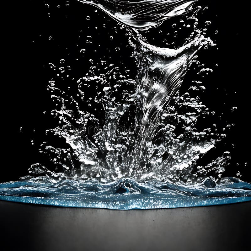 Water splash on black stock illustration. Illustration of purity ...