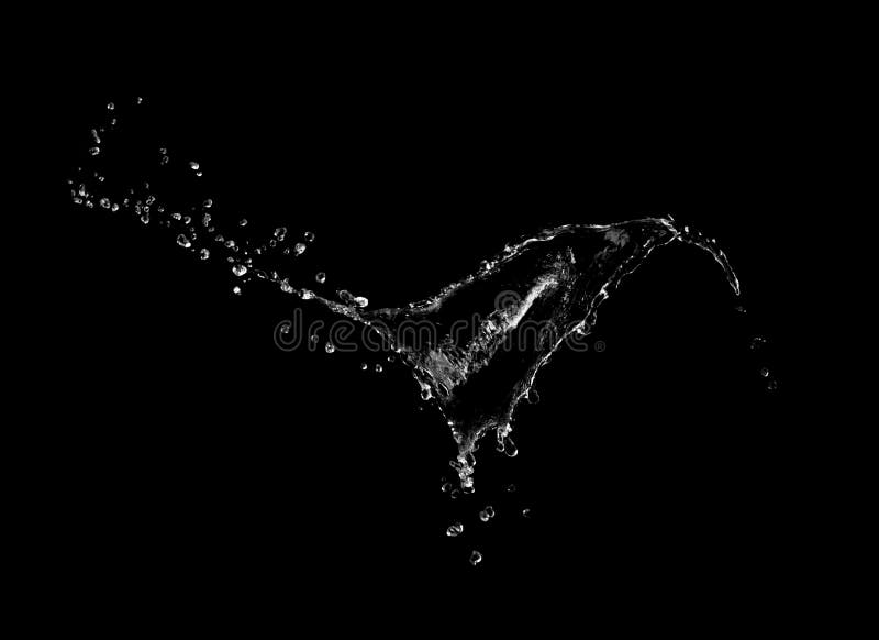 Water Splash on Black Background Stock Image - Image of frozen, flowing ...