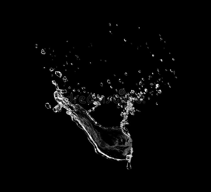 Water Splash on Black Background Stock Image - Image of macro, flowing ...