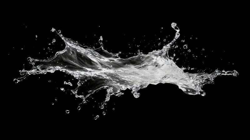 Water Splash on Black Background Stock Illustration - Illustration of ...