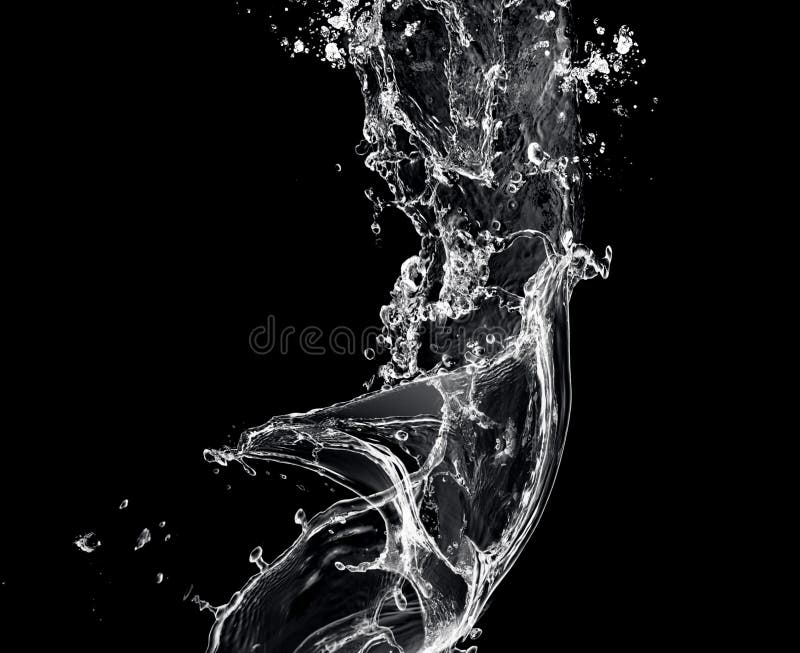 WATER SPLASH BLACK BACKGROUND Stock Photo - Image of liquid, flow ...