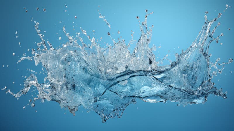 Water Splash on a Blue Background. Perfect Water Shot in a Studio ...
