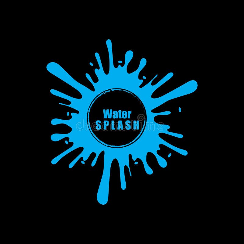 Water Splash Blue Color Circle Template on Black Background Vector ...