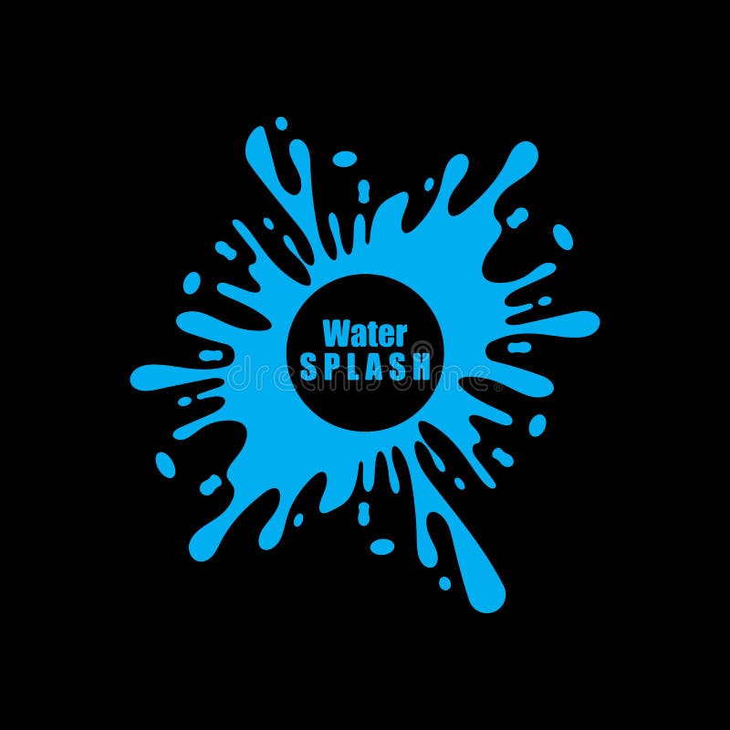 Water Splash Blue Color Circle Template on Black Background Vector ...