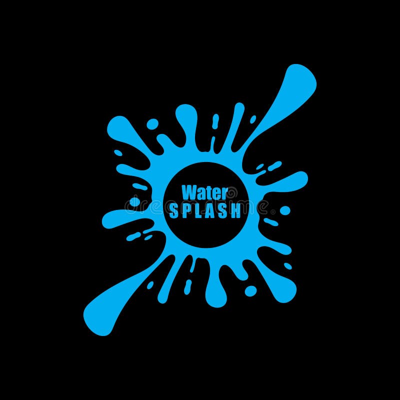 Water Splash Blue Color Circle Template on Black Background Vector ...