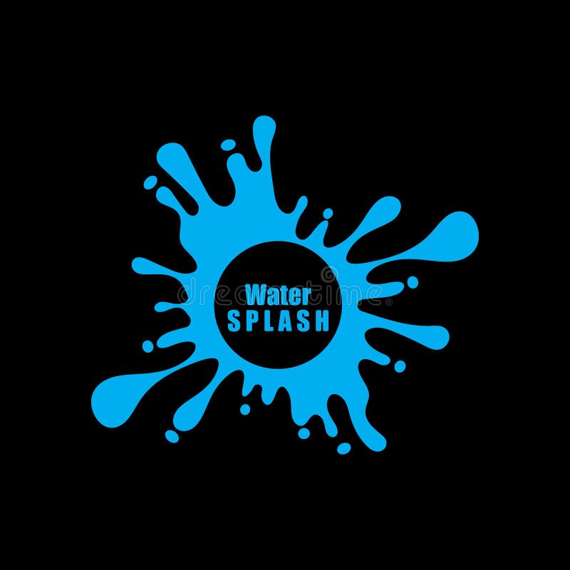 Water Splash Blue Color Circle Template on Black Background Vector ...
