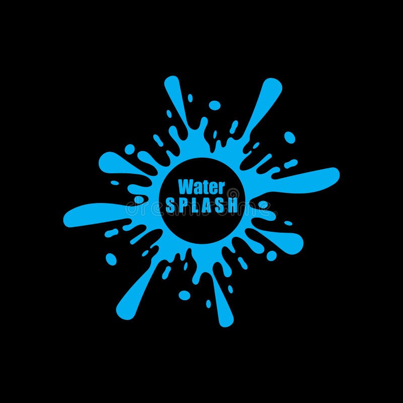 Water Splash Blue Color Circle Template on Black Background Vector ...
