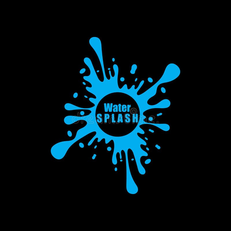 Water Splash Blue Color Circle Template on Black Background Vector ...