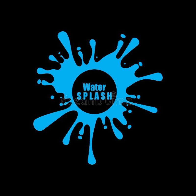 Water Splash Blue Color Circle Template on Black Background Vector ...